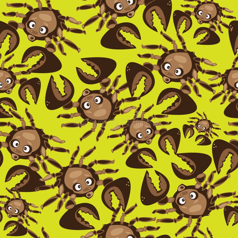 Seamless Pattern Ocean Crab Stock Vector - Illustration of animal ...