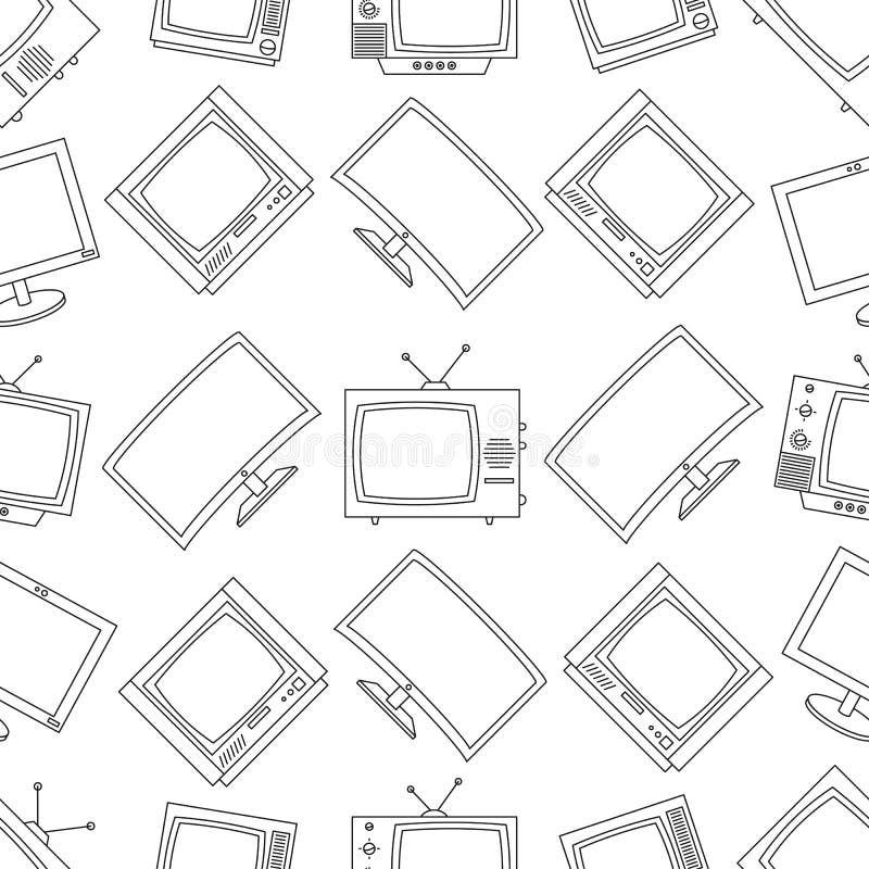 Tv Icons Pattern Background Stock Illustrations – 928 Tv Icons Pattern ...