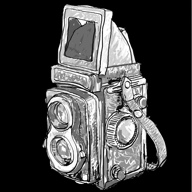 Seamless Pattern of Old Twin Lens Reflex Stock Vector - Illustration of ...