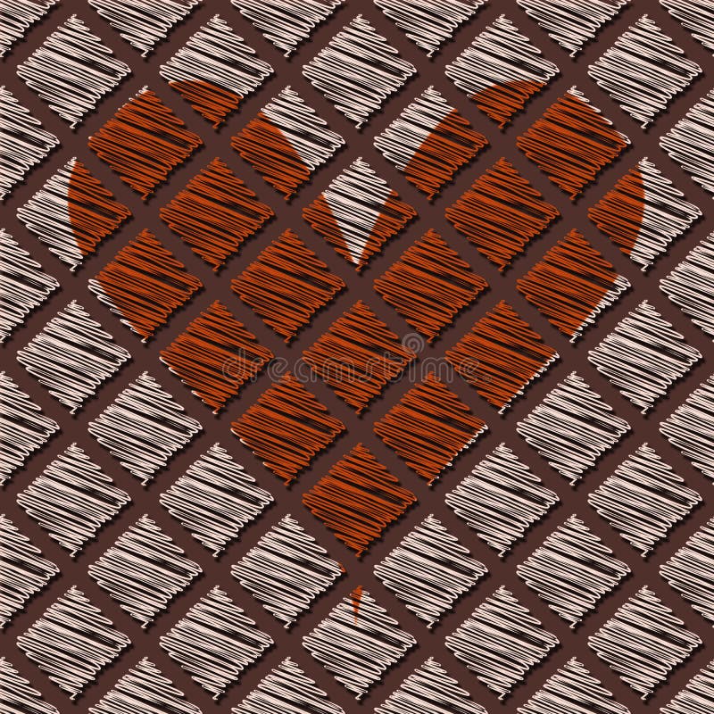 Seamless Pattern with One Heart Stock Illustration - Illustration of ...