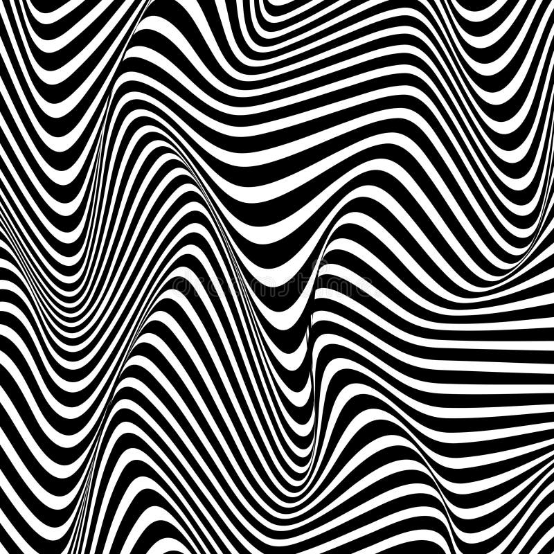 Seamless Pattern. Op Art Monochrome Wave. Stripe Lines Stock ...