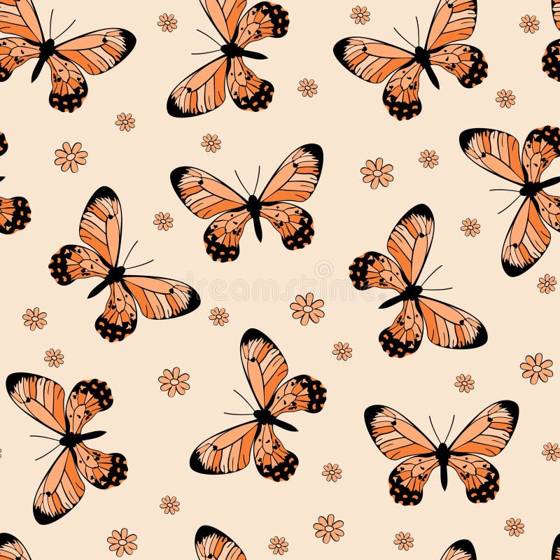Butterfly seamless pattern stock vector. Illustration of ornament ...