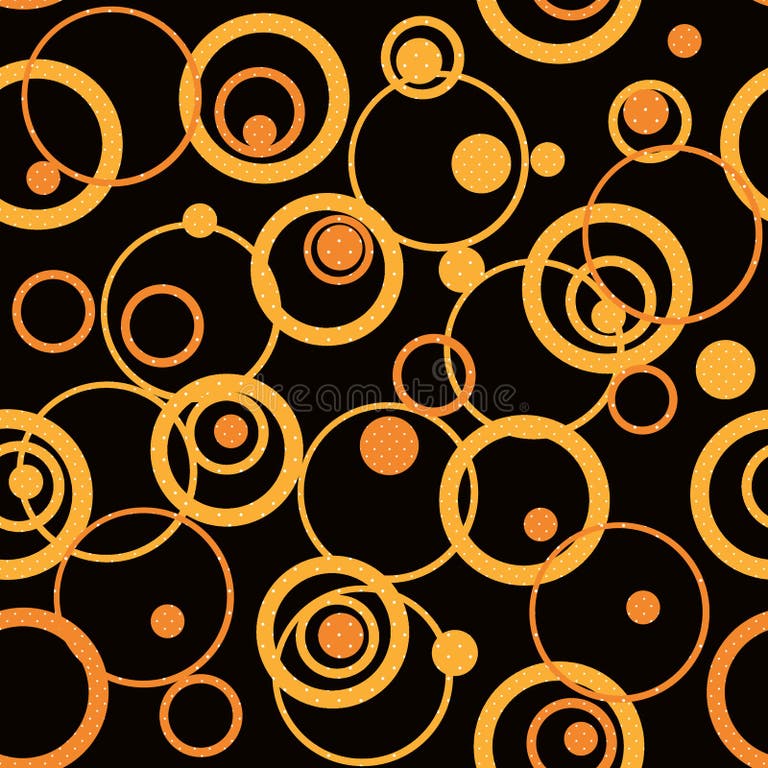 Seamless Pattern with Orange Circles on Black Stock Illustration - Illustration of modern ...