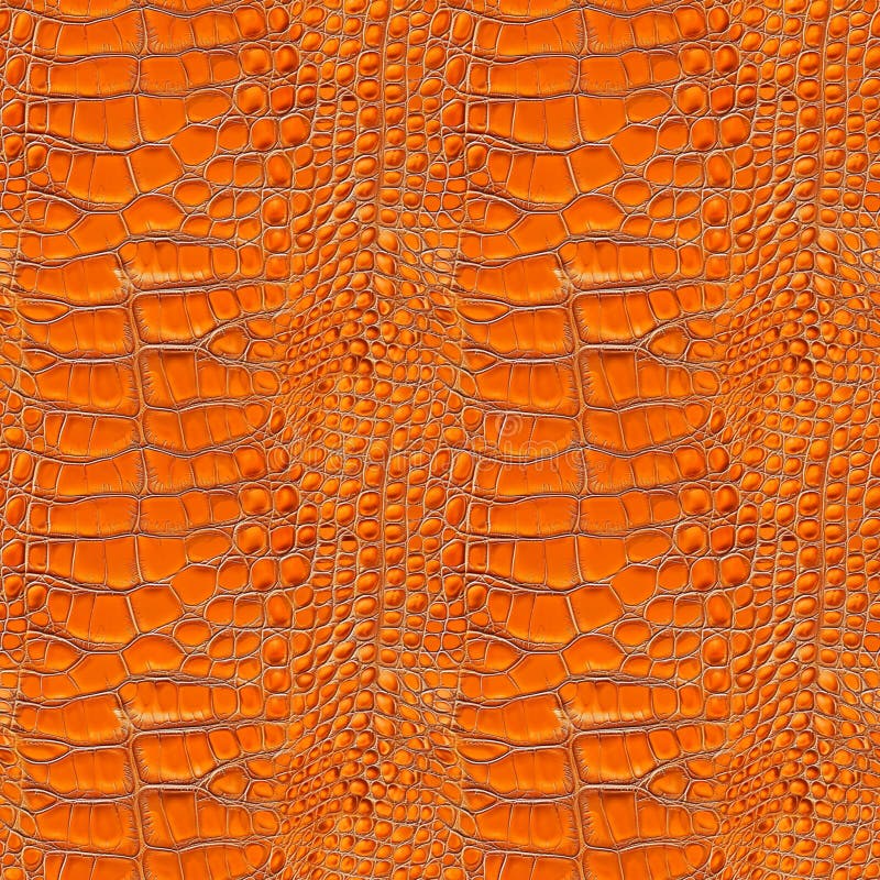 Seamless Pattern with Orange Crocodile Leather Texture. Stock ...