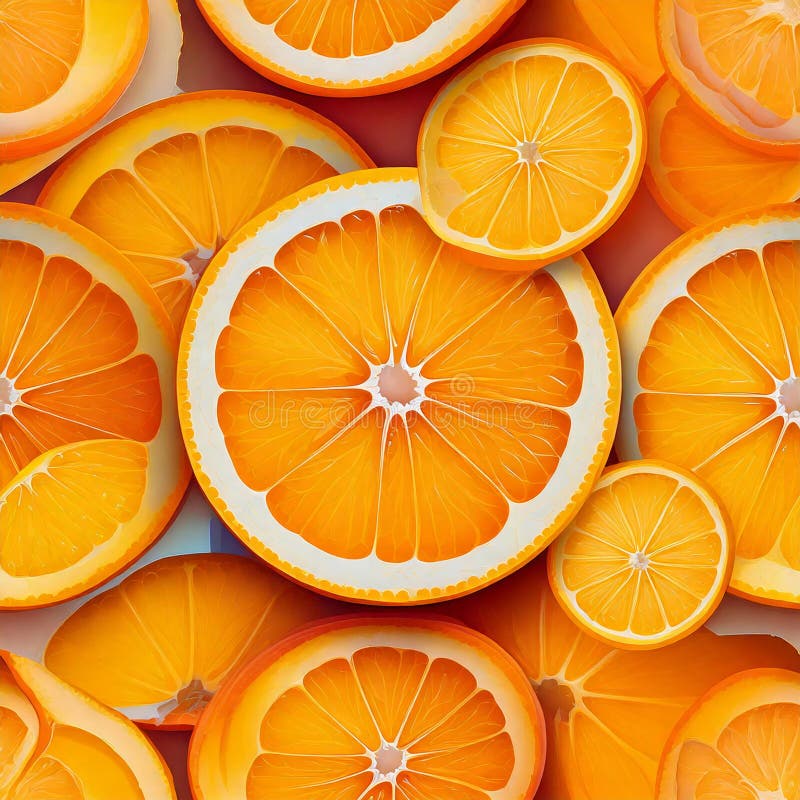 Seamless Pattern of Orange Fruit Pattern Stock Illustration ...