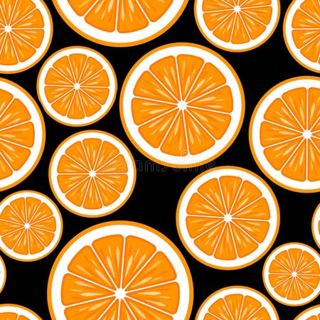 Seamless Pattern of Orange Fruit Slice Graphics. Stock Vector ...