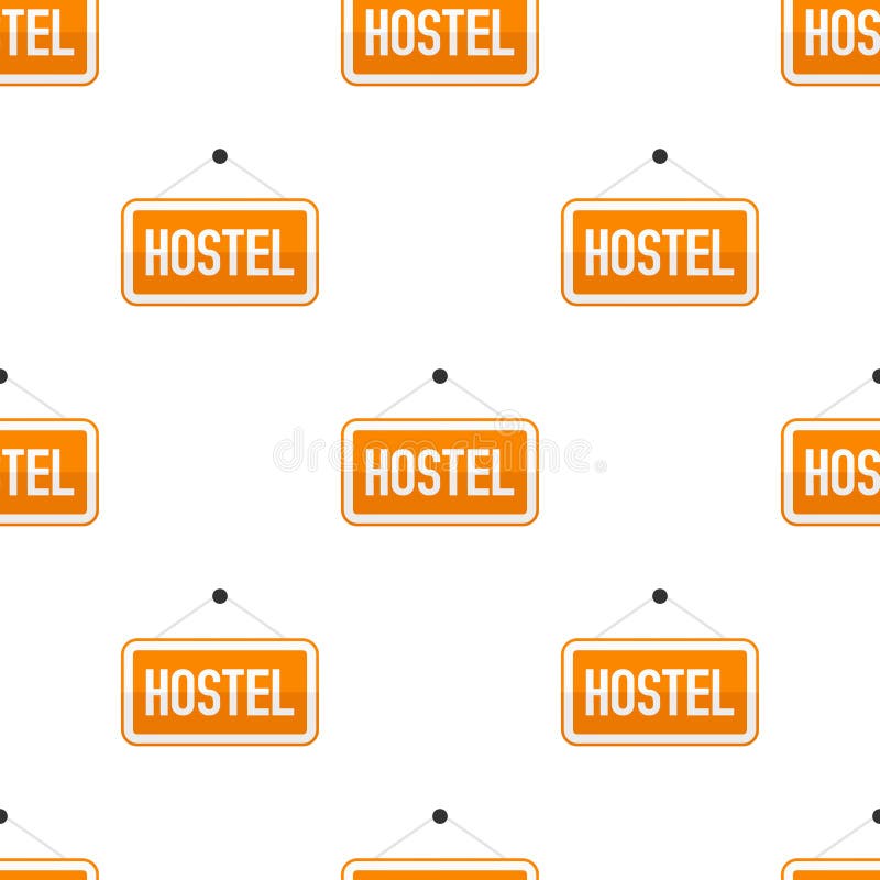 Orange Hostel Sign Icon Seamless Pattern Stock Vector - Illustration of ...