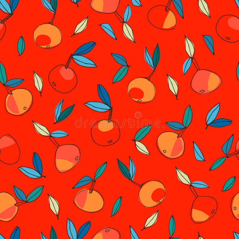 Seamless Pattern with Orange for Surface Design, Posters, Illustrations ...