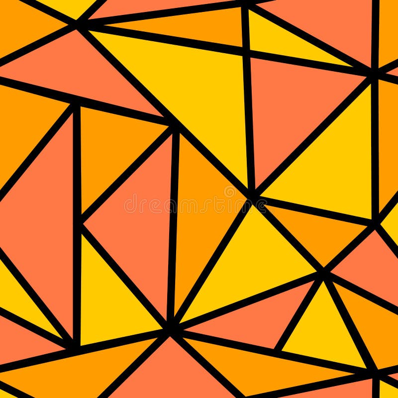 Seamless Pattern with Orange Triangle Stock Vector - Illustration of ...