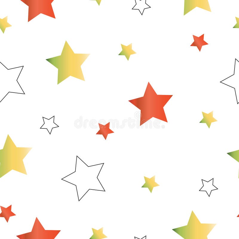 Seamless Pattern with Orange and Yellow Stars Vector Stock Vector ...