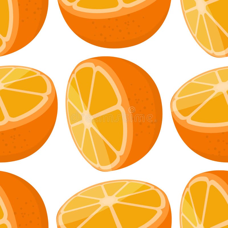 Seamless Pattern of Oranges Stock Vector - Illustration of food, summer ...