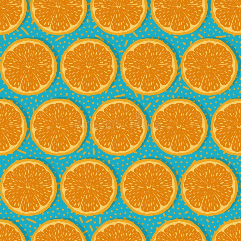 Seamless Pattern with Oranges Stock Vector - Illustration of orange ...