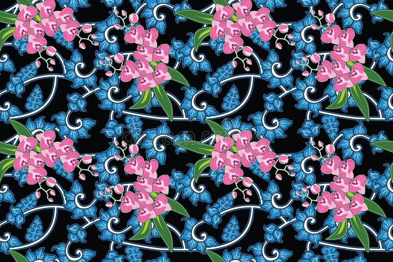 Seamless Pattern with Orchid Vector Illustration Stock Vector ...