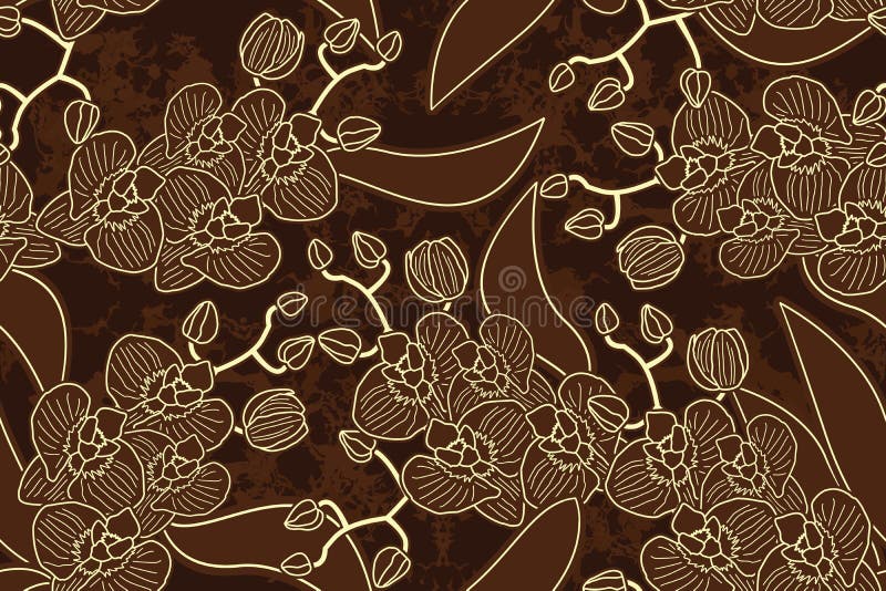 Seamless Pattern with Orchid Vector Illustration Stock Vector ...