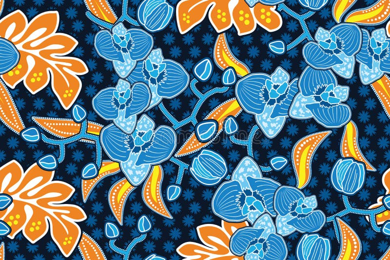 Seamless Pattern with Orchid Vector Illustration Stock Vector ...