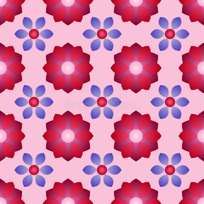 Seamless Pattern with Ordered Arrangement of Abstract Geometric Flowers ...