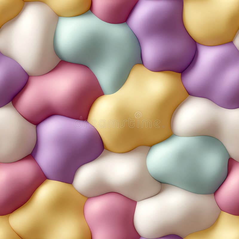 Seamless Pattern of Organic Blobs with Pastel Clay-Like Texture Stock ...