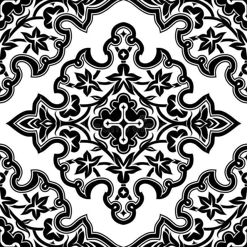 Seamless Pattern with Oriental Indo-Persian Ornament Stock Vector ...