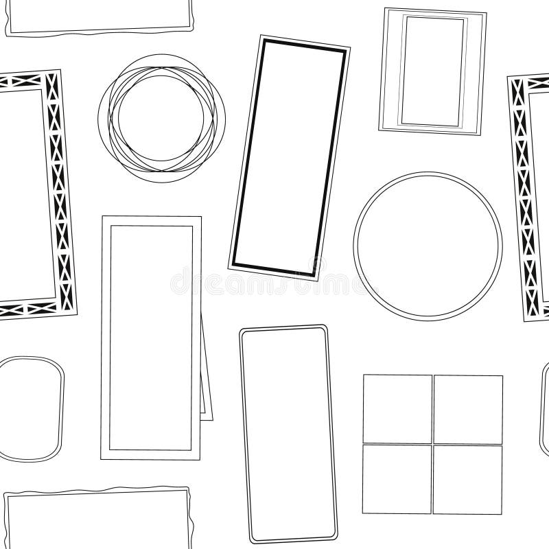 Seamless Pattern with Outline Round and Rectangular Reflective Surfaces ...