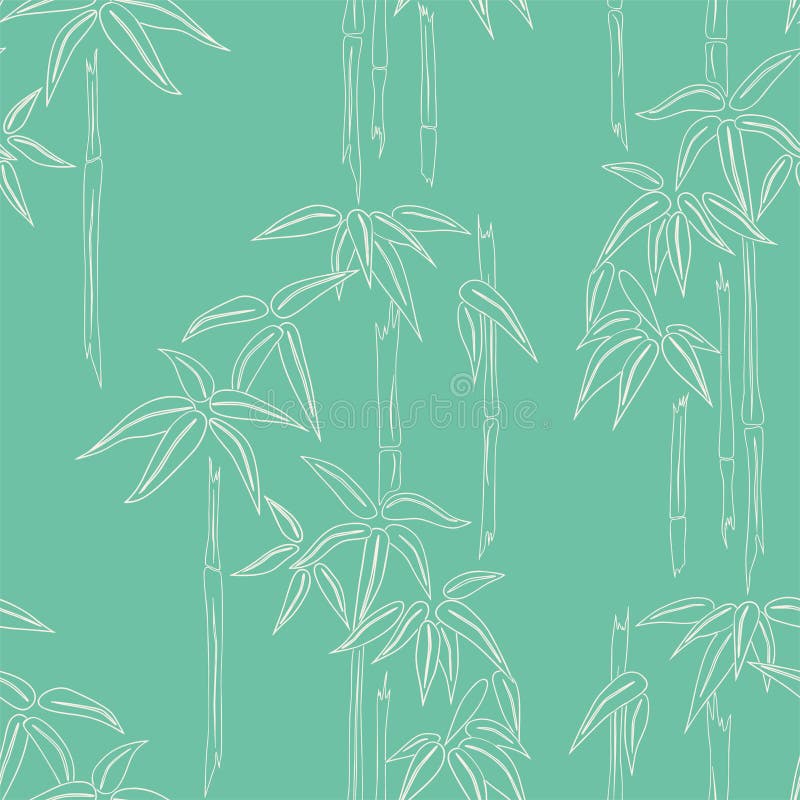 Seamless Pattern of Outlines Abstract Bamboo Plants Stock Vector ...