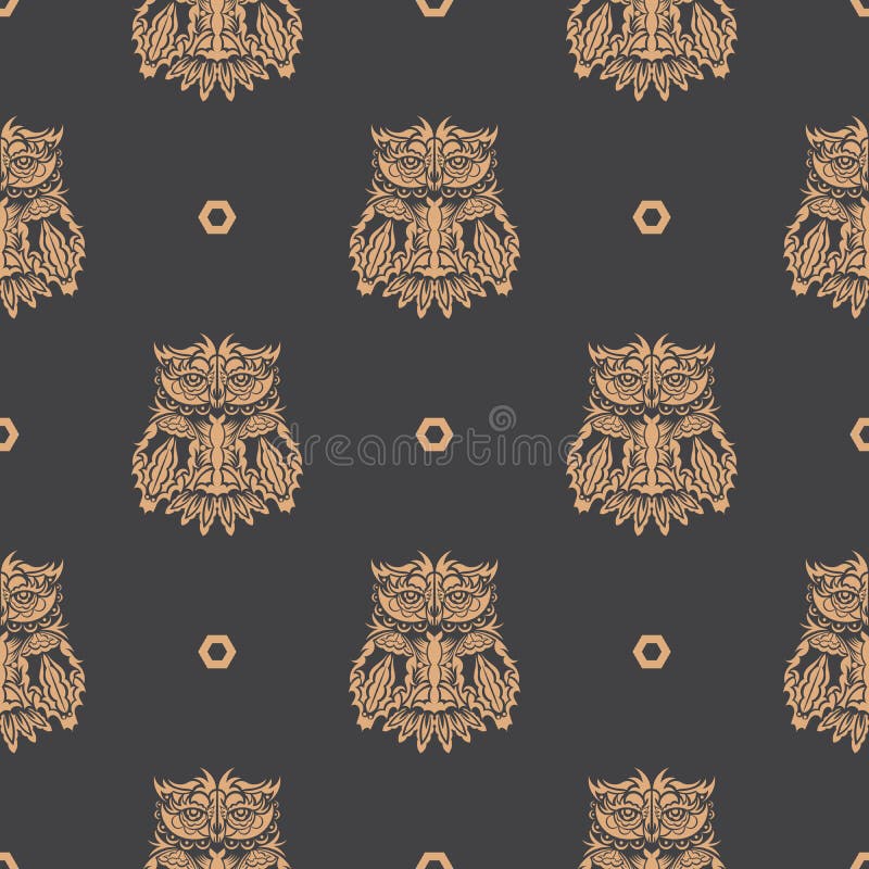Seamless Pattern with Owls. Exclusive Design. Good for Prints and ...