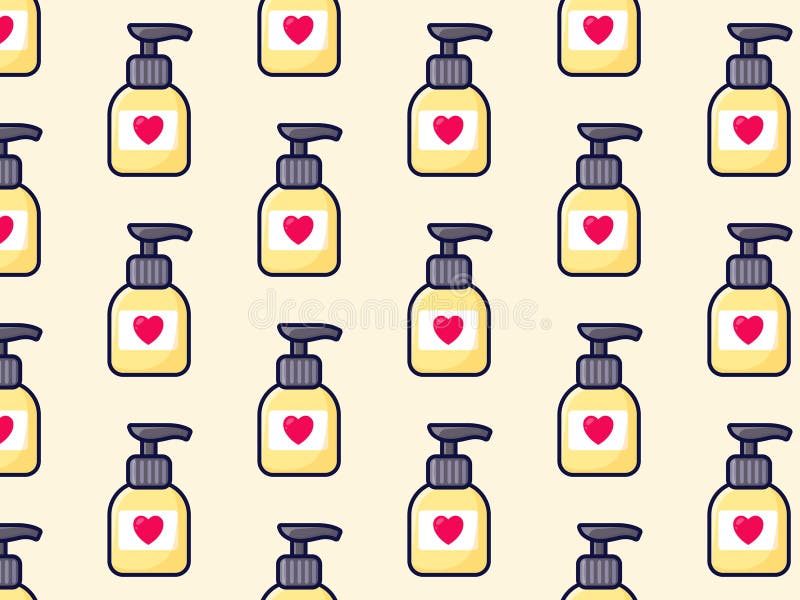 Seamless Pattern Packaging with Dispenser. Soap and Hand Cream Stock ...