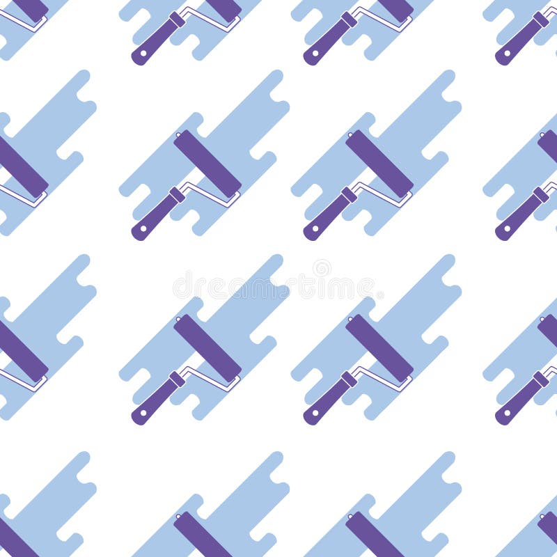 Seamless Pattern: Paint Roller and Paint Spot. Stock Vector ...
