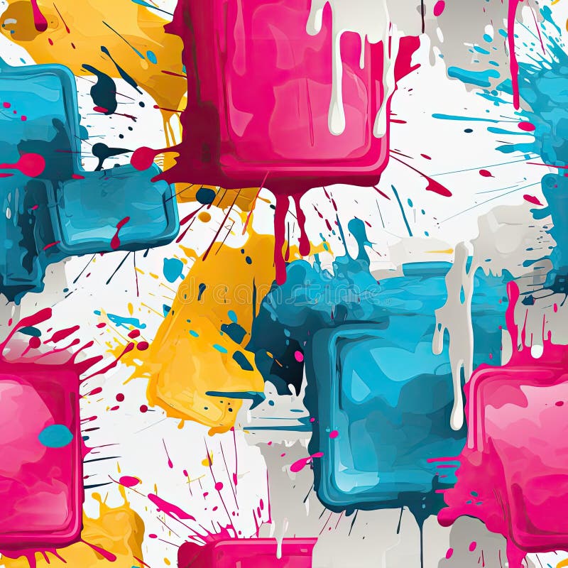 Seamless Pattern of Paint Splat Blocks in Graffiti Style (tiled) Stock ...