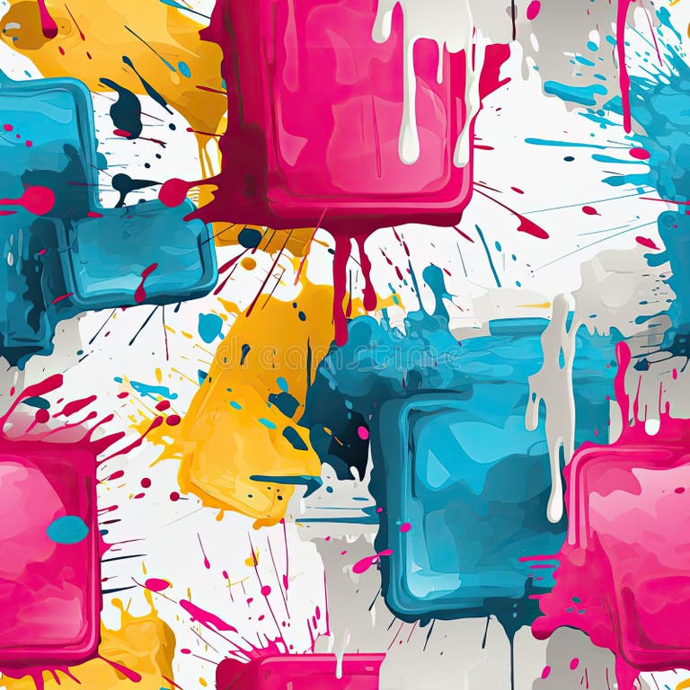 Seamless Pattern of Paint Splat Blocks in Graffiti Style (tiled) Stock ...