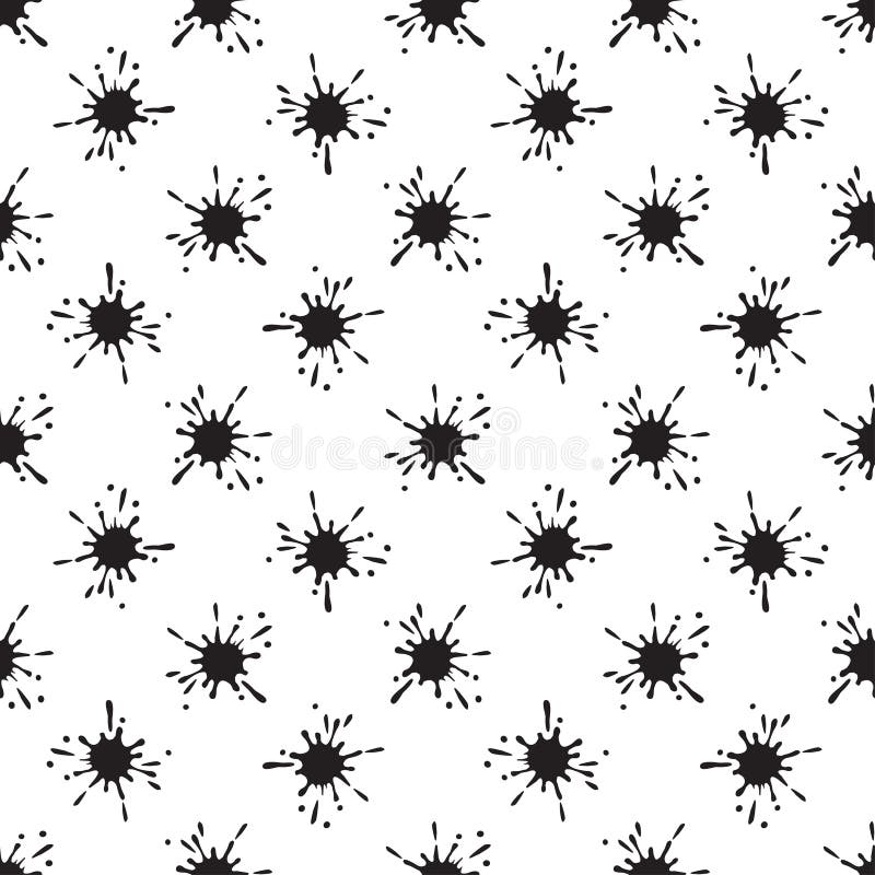 Seamless Pattern with Paint Spots Ink Splashes Stock Vector ...