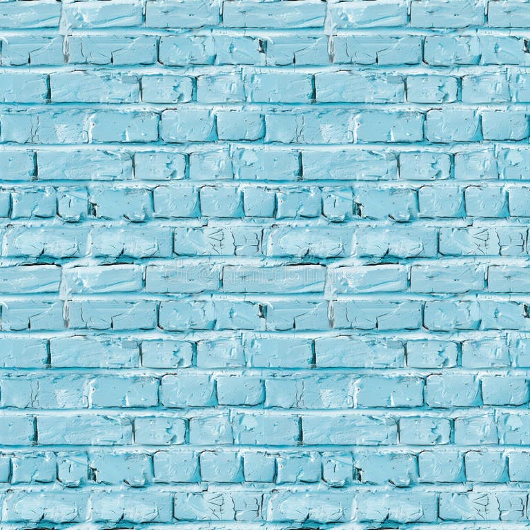 Seamless Pattern with Painted Light Blue Brick Wall Texture. Stock ...