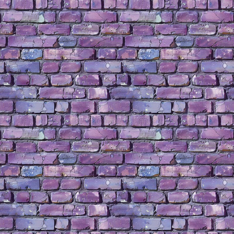 Seamless Pattern with Painted Purple Brick Wall Texture. Stock ...
