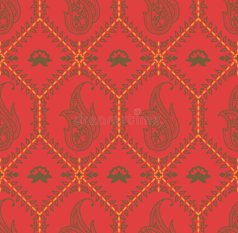 Seamless Pattern : Paisley Style. Hand-drawn Seamless Pattern Design ...