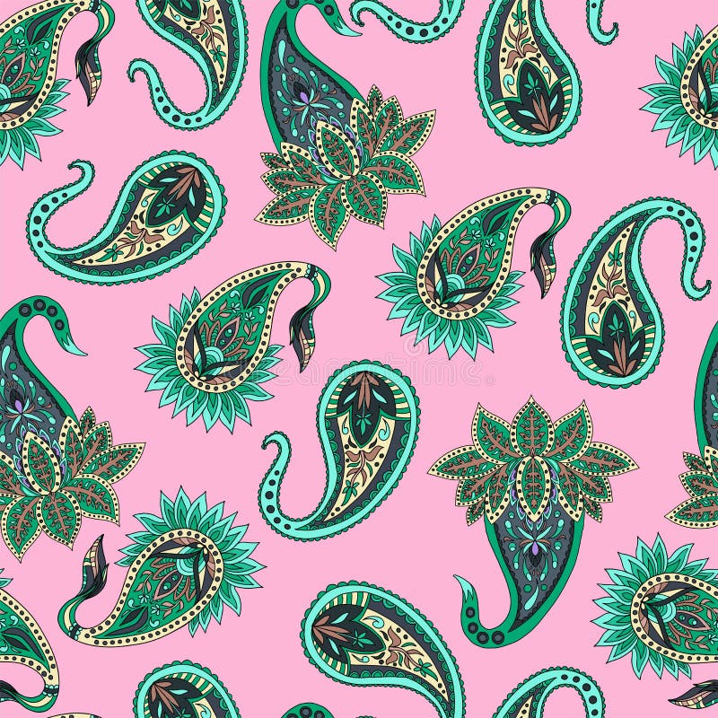 Seamless Pattern with Paisleys for Textile Design. Stock Vector ...