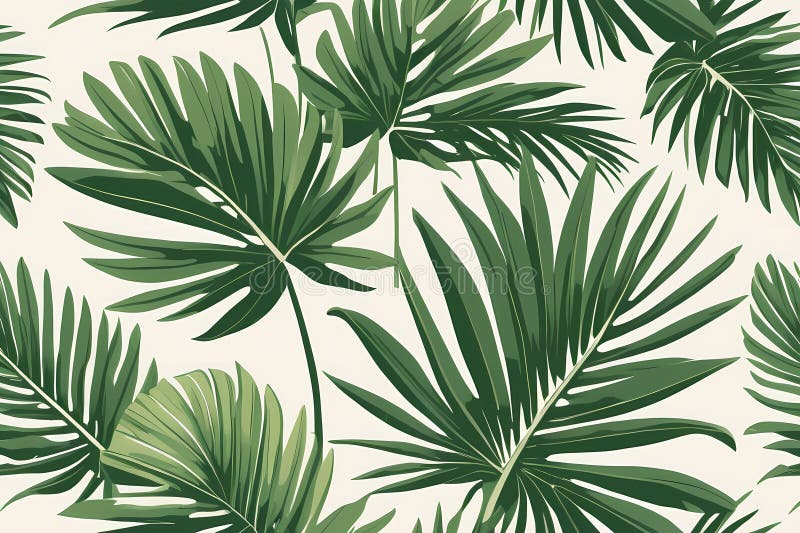 A Seamless Pattern of Palm Leaf, with Modern and Tropical Summer Vibe ...