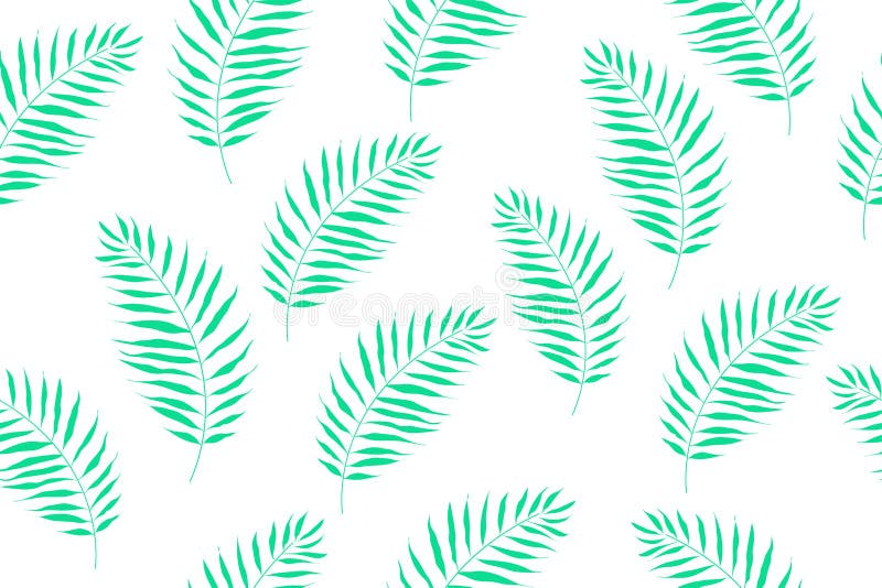 Seamless Pattern of Palm Leaves. Vector Drawing Stock Illustration ...