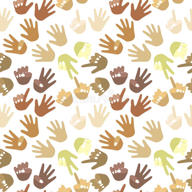 Seamless Pattern of Palms of Different Races, Different Colors. for ... Seamless Pattern of Palms of Different Races, Different Colors. for ...