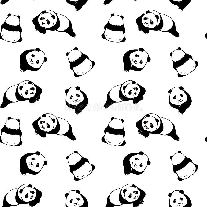 Seamless Pattern PANDA stock vector. Illustration of isolated - 131938511