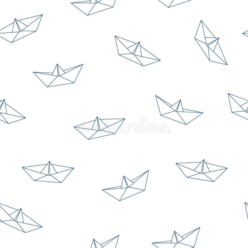 Seamless Pattern with Paper Boats. Vector Stock Vector - Illustration ...