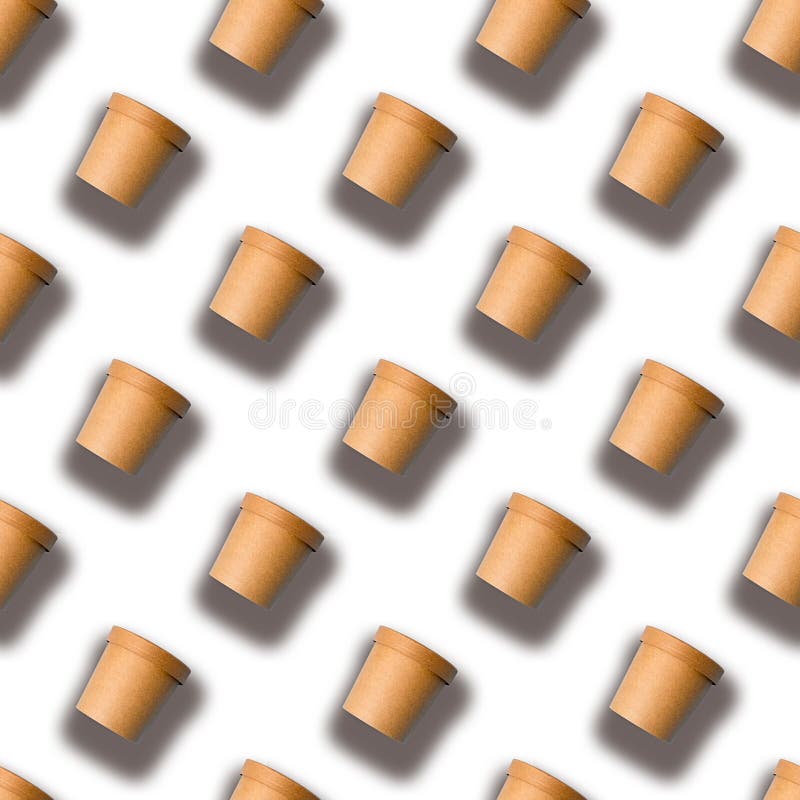 Seamless Pattern with Paper Cup for Coffee Stock Photo - Image of ...