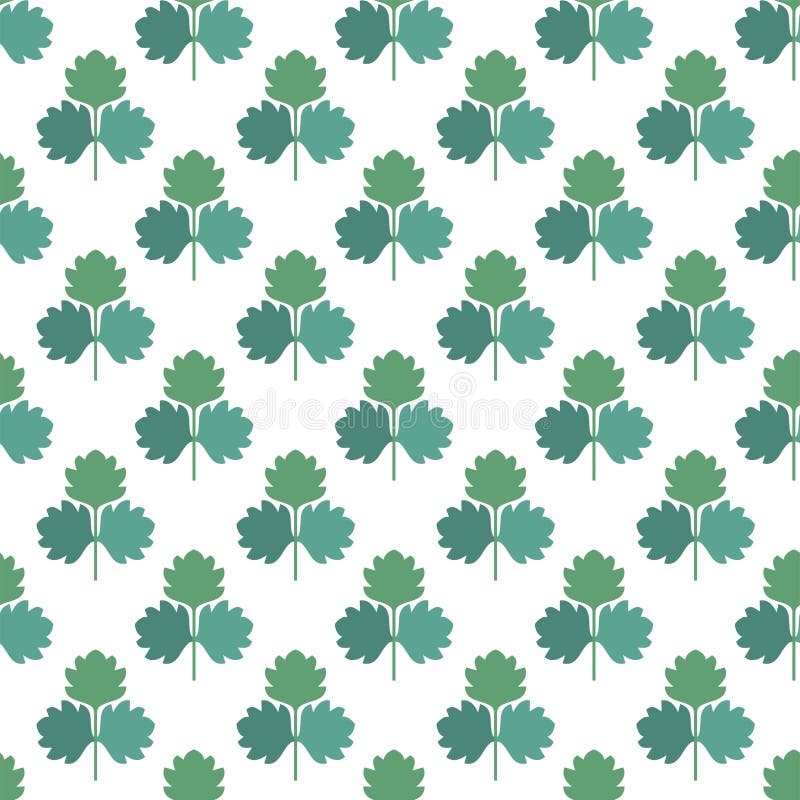Seamless Pattern with Parsley Leaves in 3 Colors Stock Vector ...