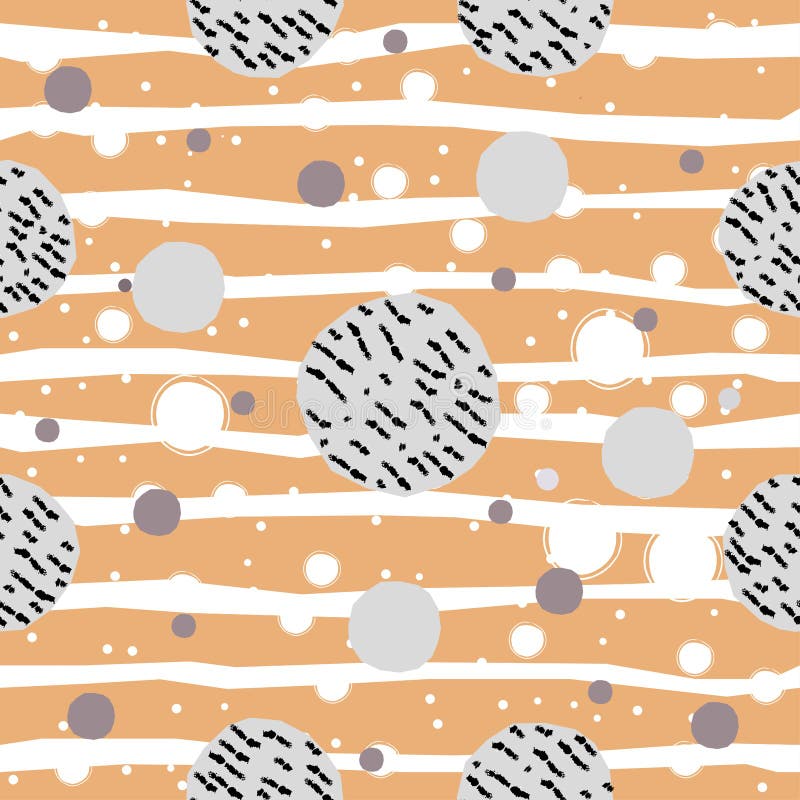 Seamless Pattern with Pastel Colored Balls on Dotted Background Stock ...