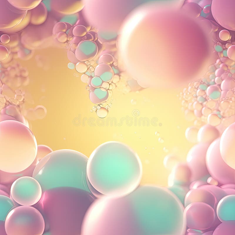 Seamless Pattern in Pastel Colors from Soap Balls, Bubbles. Stock ...