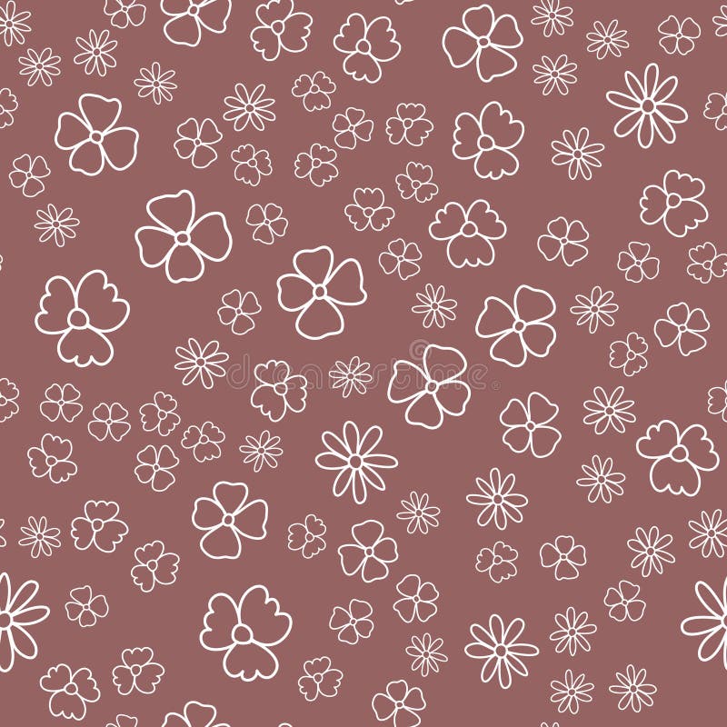 Seamless Pattern, Pastel Flower Brown Brick Matte, Simple Design Vector ...
