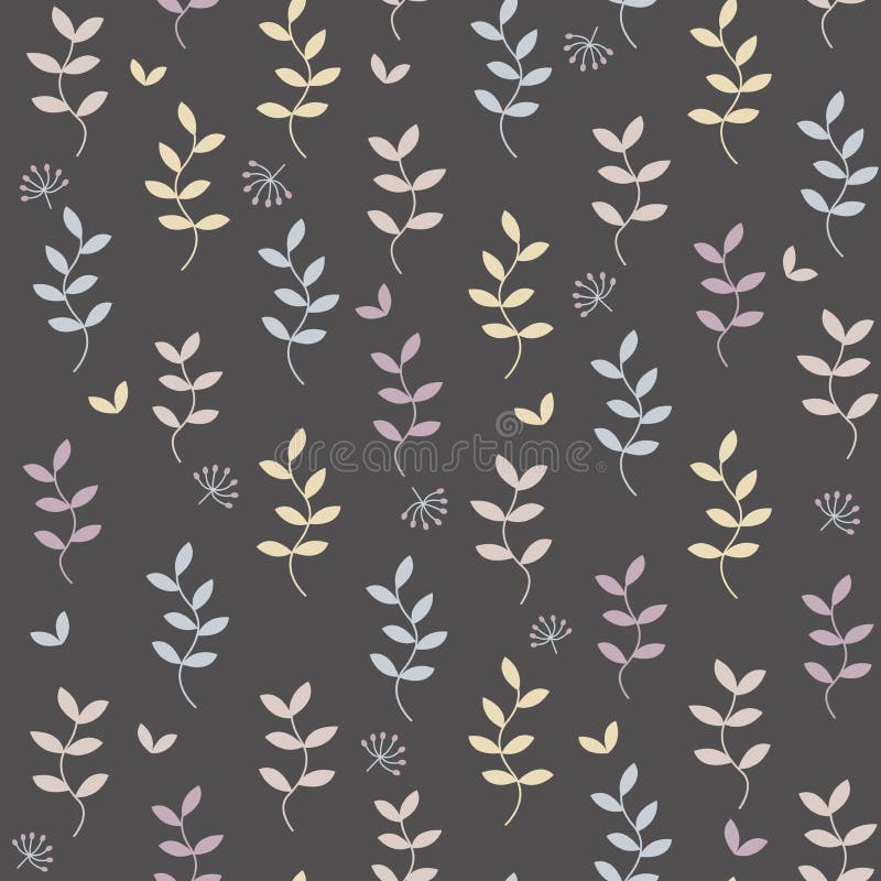 Design of a Seamless Pattern with Pastel Minimal Leaves and Berries ...