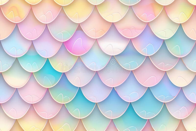 A Seamless Pattern of Pastel Rainbow Fish Scales Stock Illustration ...