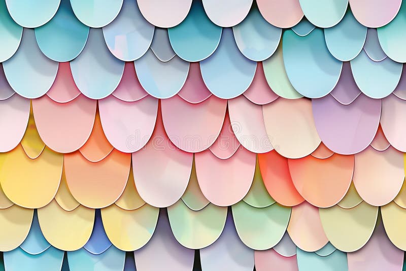 A Seamless Pattern of Pastel Rainbow Fish Scales Stock Illustration ...