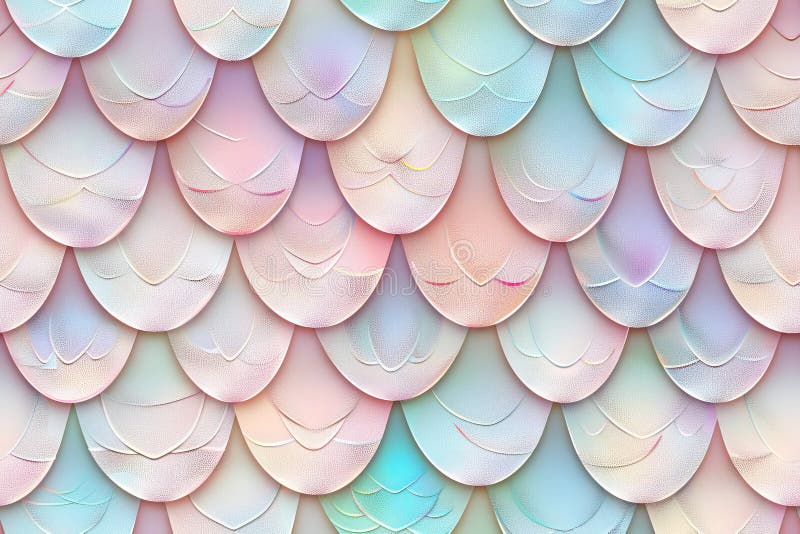 A Seamless Pattern of Pastel Rainbow Fish Scales Stock Illustration ...