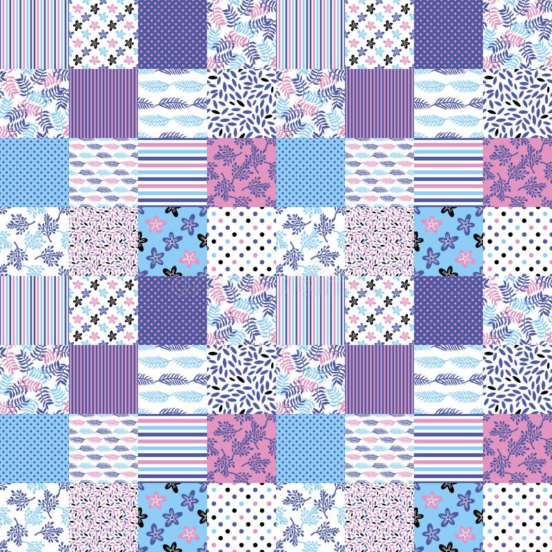 Seamless Pattern Patchwork Nature Pink Color. Print Fabric Textile ...