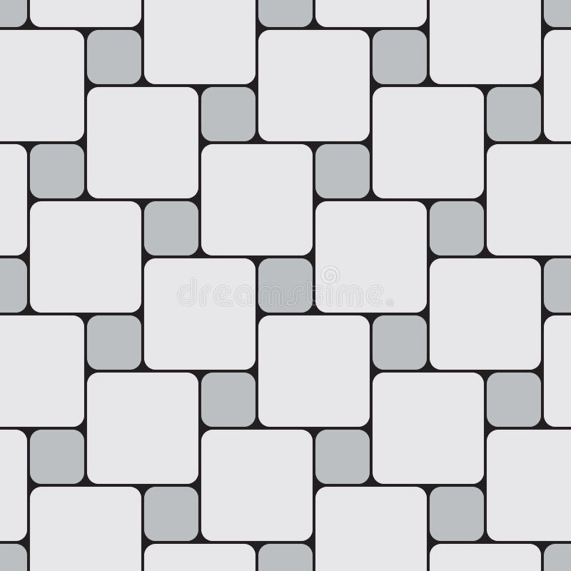 Seamless Pattern of Paving Slabs in the Form of Rounded Squares Stock ...